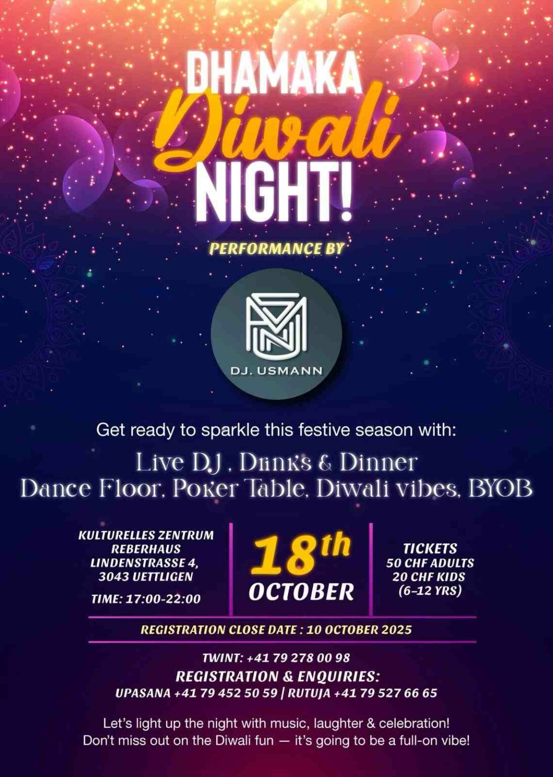 Diwali Dhamaka, 18.Oct.2025 - Swiss Desi (formerly IndianMomsZurich)